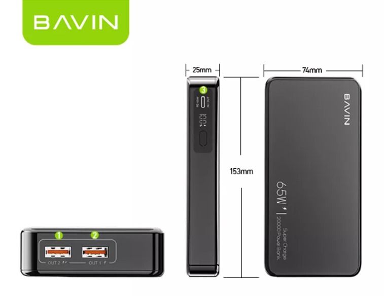 Bavin Remax 20000mAh 65W Laptop Charging Super fast Charge Powerbank ...