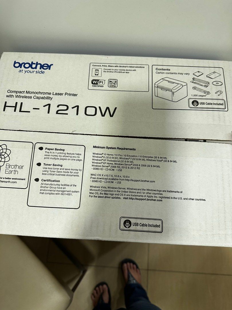 Brother HL-1210W Monochrome Laser Printer, Computers & Tech, Printers ...