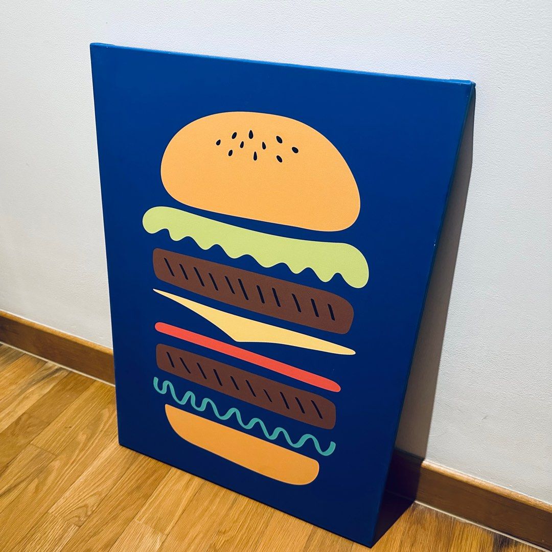 Burger Art Print, Furniture & Home Living, Home Decor, Frames ...