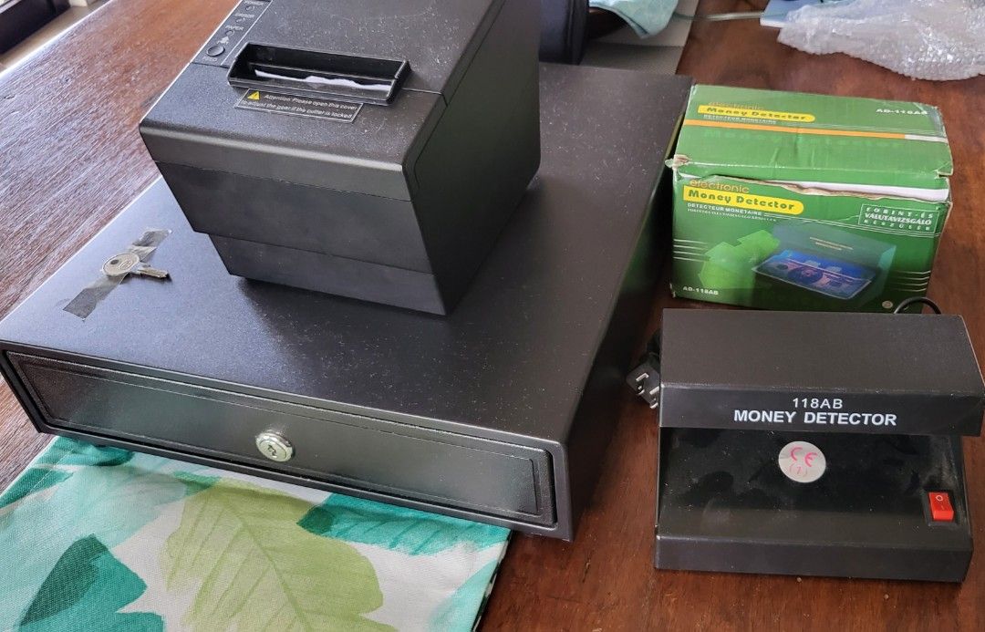 Cashier Set (Cash Register, Thermal Printer, Money counter, money ...