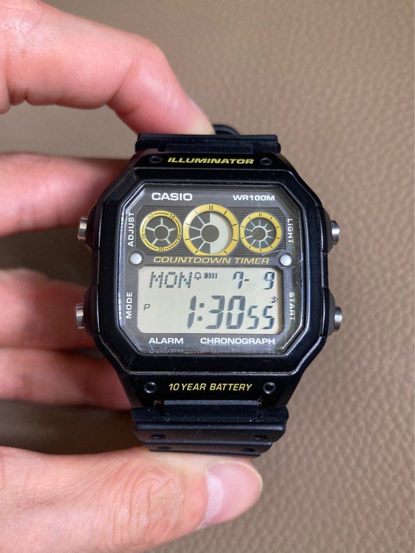 CASIO 錶手錶 電池可使用長達10年 AE-1300WH-1A AE1300WH-1A ae1300 ae-1300, 男裝, 手錶及配件 ...