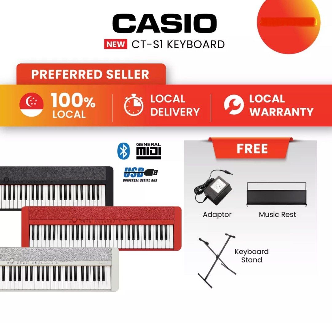 Casio CT-S1 keyboard, Hobbies & Toys, Music & Media, Musical ...