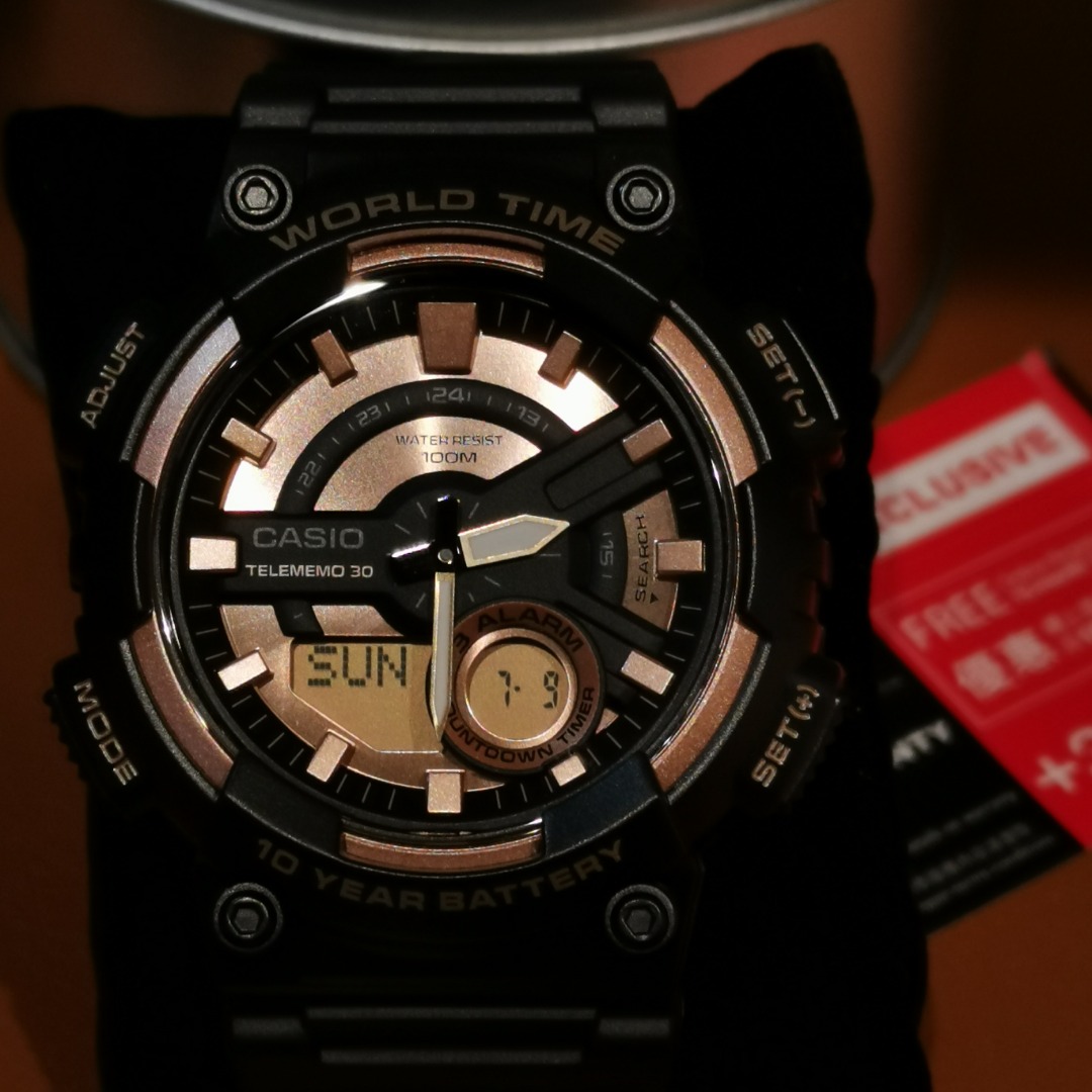 尖沙咀門市casio Ref.AEQ-110W-1A3(附一年保養） #AEQ-100W AEQ100, 男裝, 手錶及配件, 手錶 ...