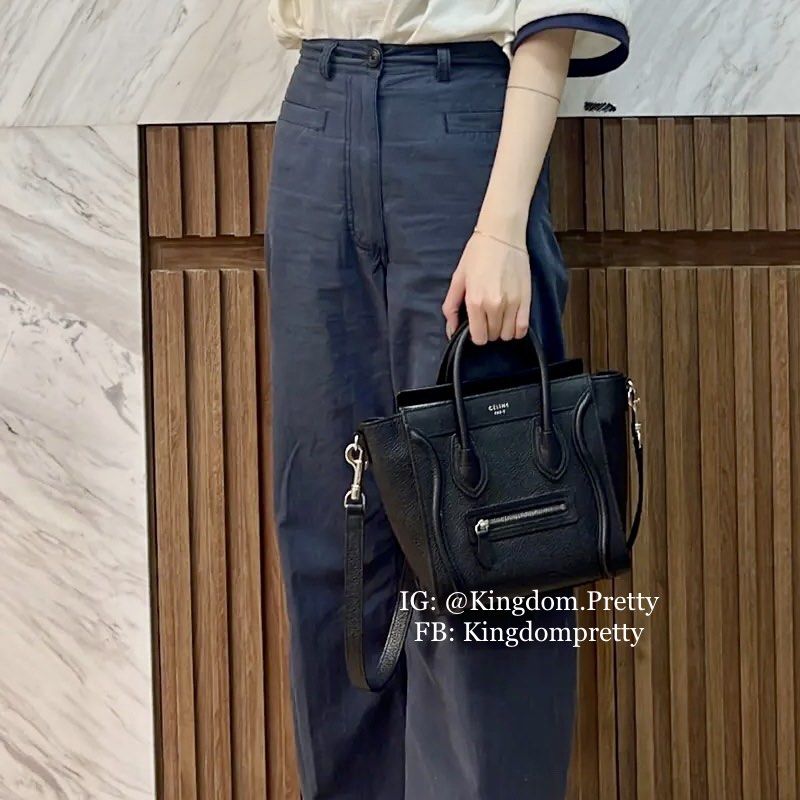 Celine Nano Size Luggage Grained Drummed Leather Black Crossbody Pre-order, Luxury, Bags ...