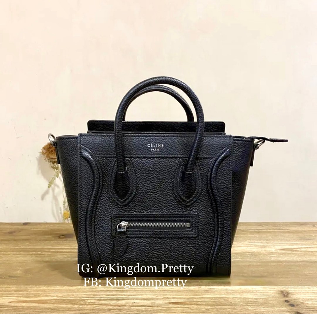 Celine Nano Size Luggage Grained Drummed Leather Black Crossbody Pre-order, Luxury, Bags ...