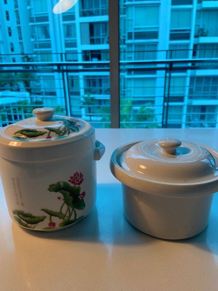 Ceramic double boiler pot, Furniture & Home Living, Kitchenware ...