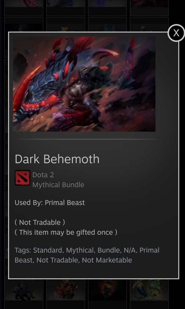 Dark Behemoth Collector Cache - Primal Beast Dota 2, Video Gaming ...