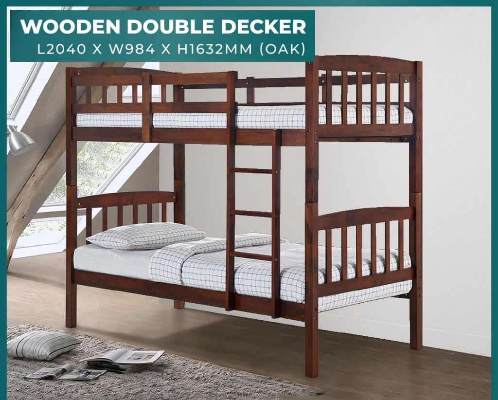 Double Decker Bed Single Standard Bunk with ladder Adult Kids, Babies ...