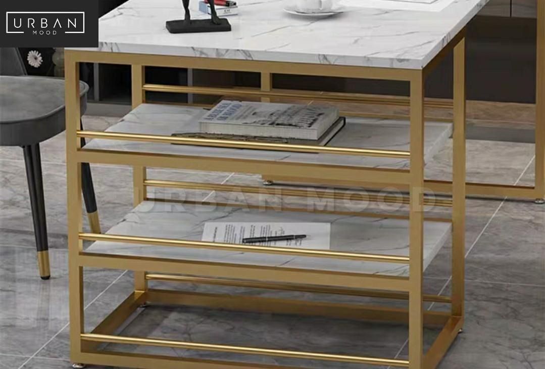 ELVIRA Modern Marble Study Table, Furniture & Home Living, Furniture ...