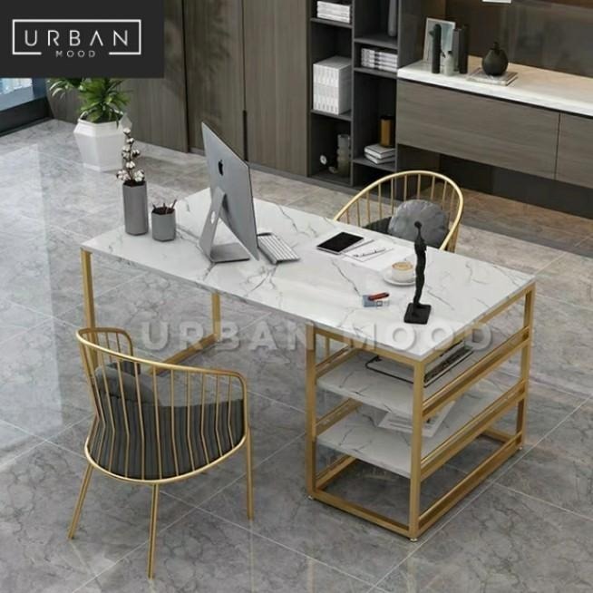 ELVIRA Modern Marble Study Table, Furniture & Home Living, Furniture ...