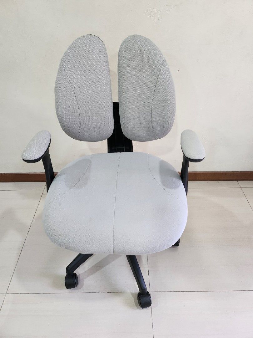 Ergonomic dual back design chair, Furniture & Home Living, Furniture ...
