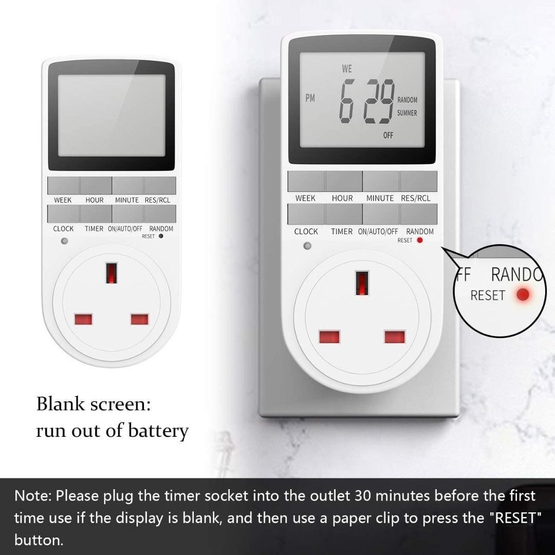 EXPOWER Timer Plug Socket, Expower Digital Electrical Timer Plug Socket 24 Hours/7 Day Weekly ...
