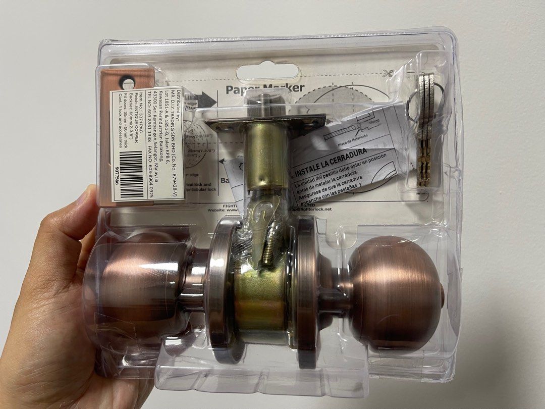 100% Genuine Fighter door knob, door lock, doorknob, Furniture & Home ...