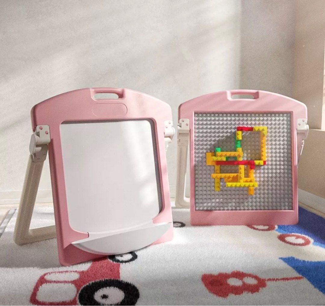 Foldable 2 in 1 Easel with Block Whiteboard Easel free 60 block, Babies ...