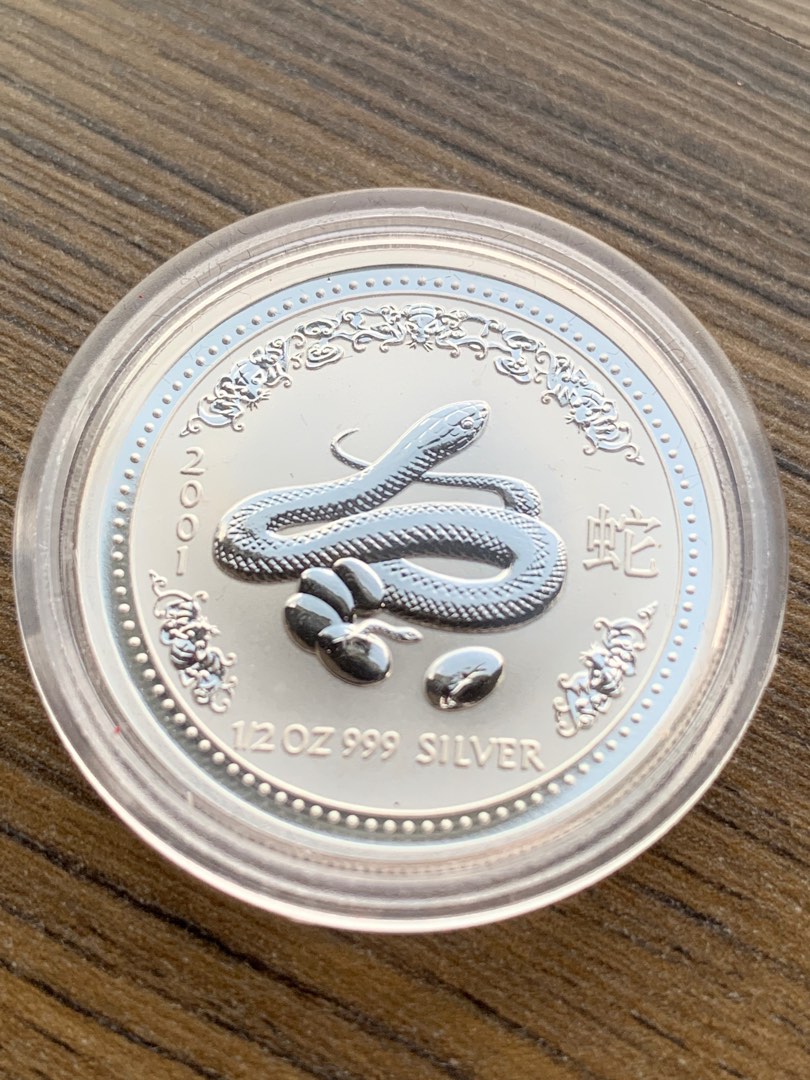 G987 - Australia 2001 1/2 Oz Silver Lunar Snake Coin, Hobbies & Toys ...