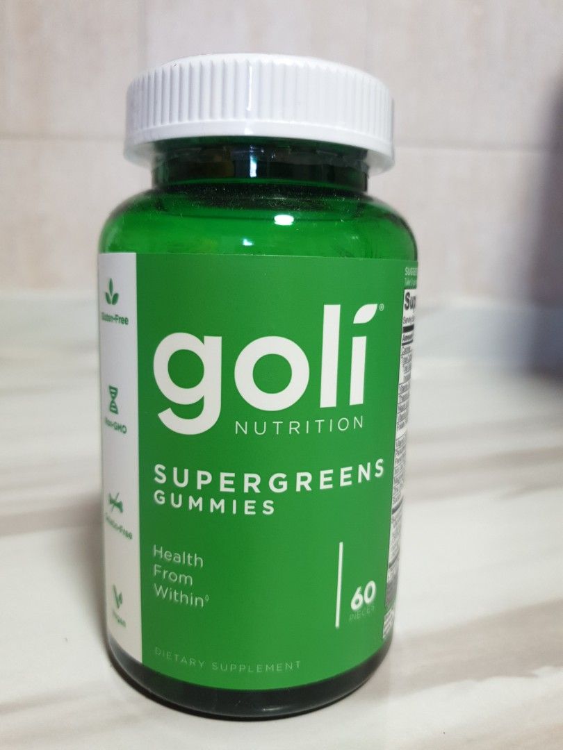 Goli Nutrition Supergreens Gummies 60 count, Health & Nutrition, Health ...