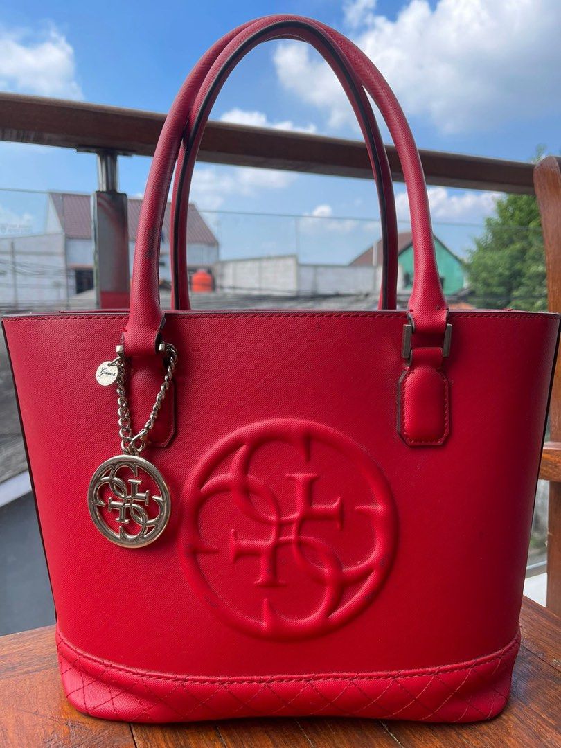 Guess red Bags, Fesyen Wanita, Tas & Dompet di Carousell