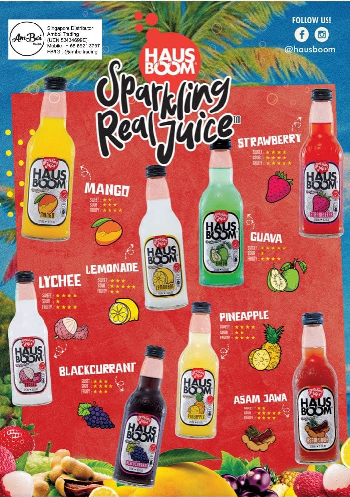 HAUSBOOM Sparkling REAL Juice, Food & Drinks, Beverages on Carousell