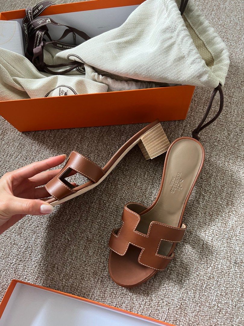 Hermes Oasis Sandals in gold, Luxury, Sneakers & Footwear on Carousell