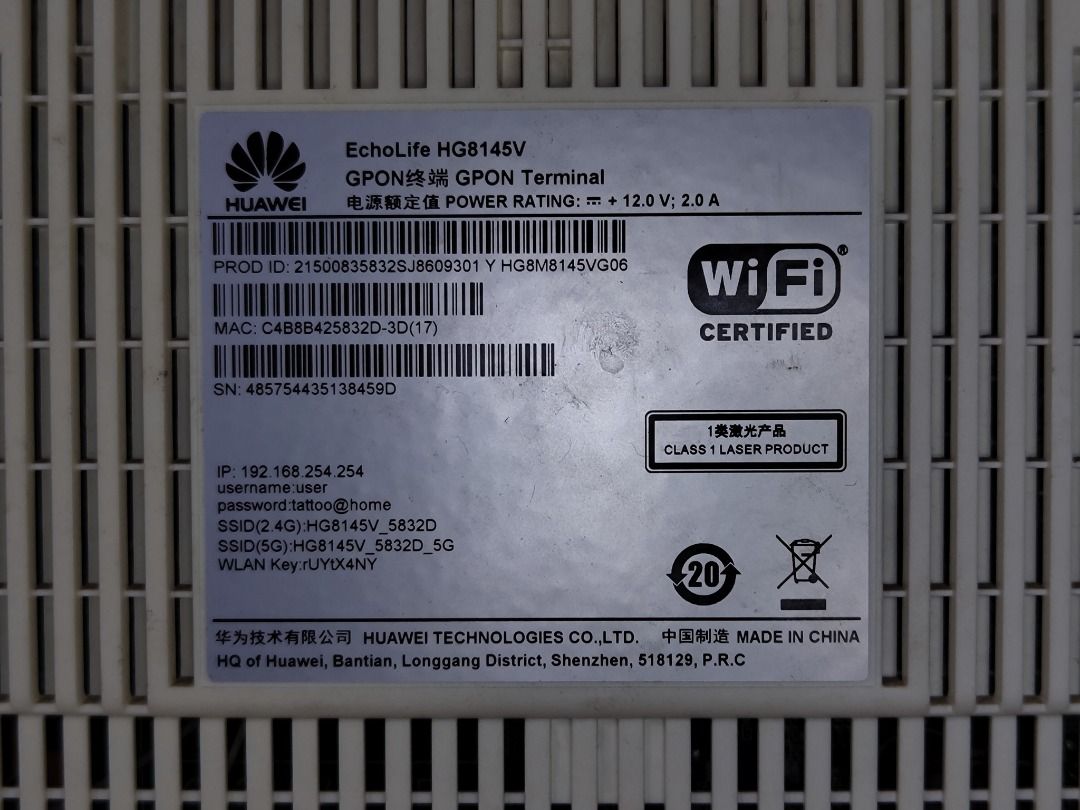 Huawei Echolife HG8145V ONT, Computers & Tech, Parts & Accessories, Networking on Carousell