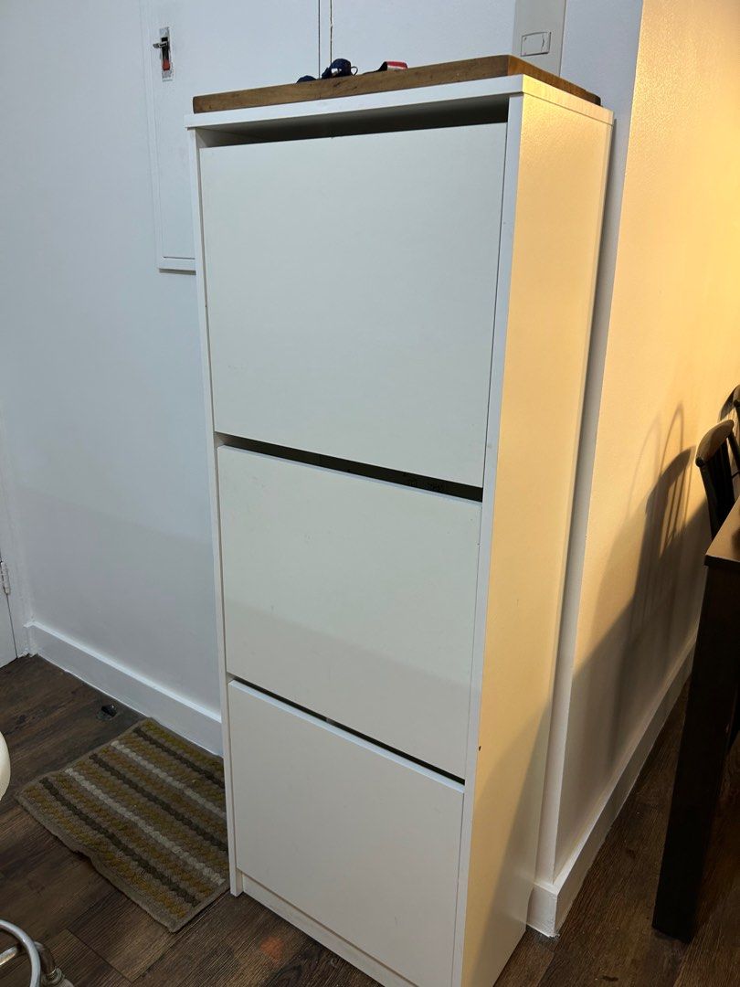 Ikea 3-Layer Shoe Cabinet (White), Furniture & Home Living, Furniture ...