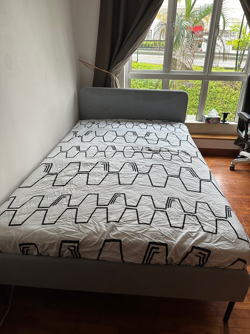 IKEA BED with Mattress 120x200 // ~4'x6', Furniture & Home Living, Furniture, Bed Frames ...