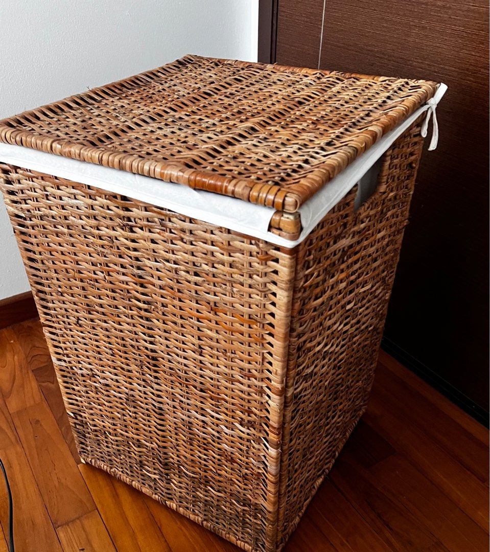 IKEA Branas Laundry Rattan Basket, Furniture & Home Living, Home Decor ...
