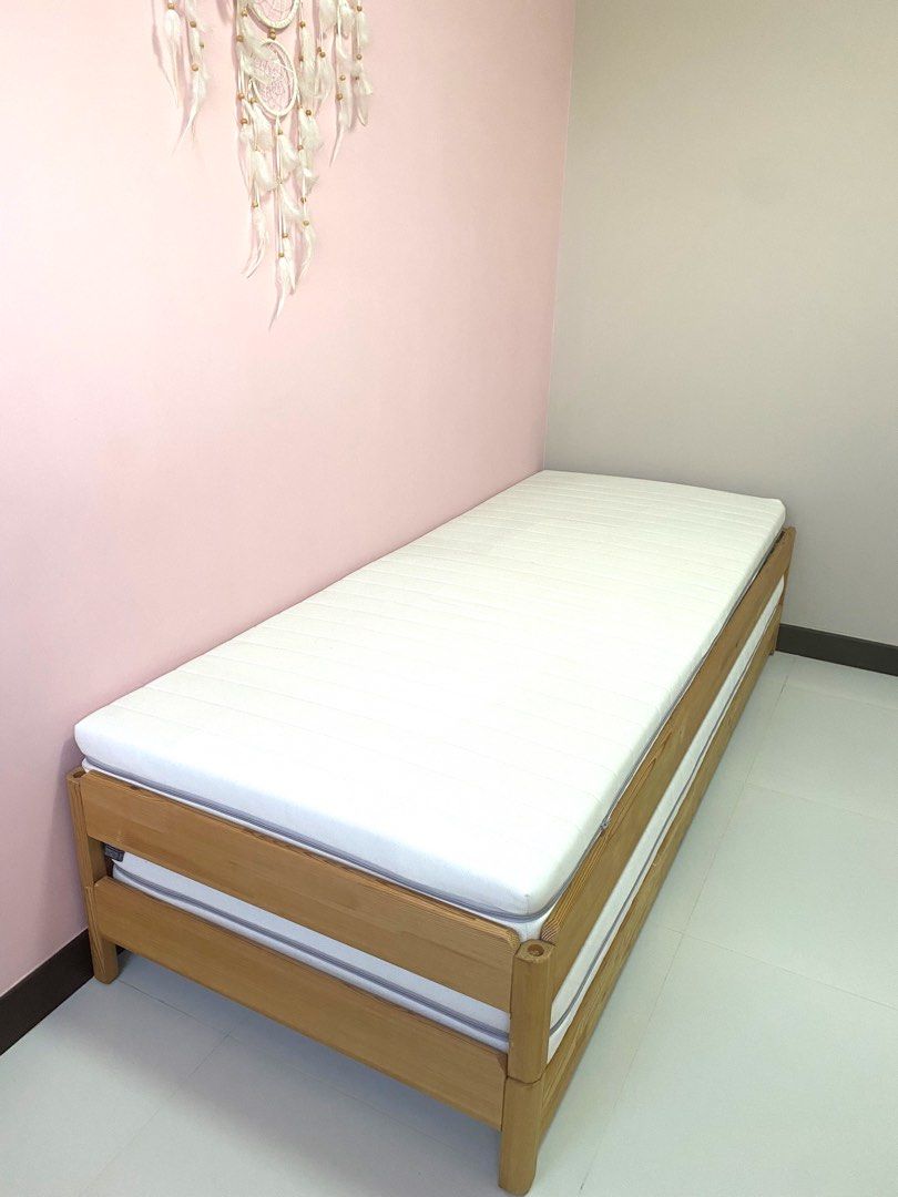 IKEA Utaker Stackable Bed Frame & Mattress x 2, Furniture & Home Living ...