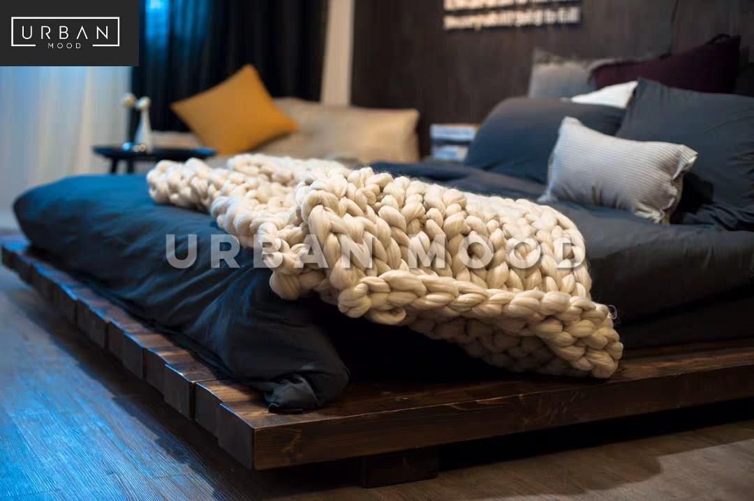 INCANDE Minimalist Solid Wood Platform Bedframe, Furniture & Home ...