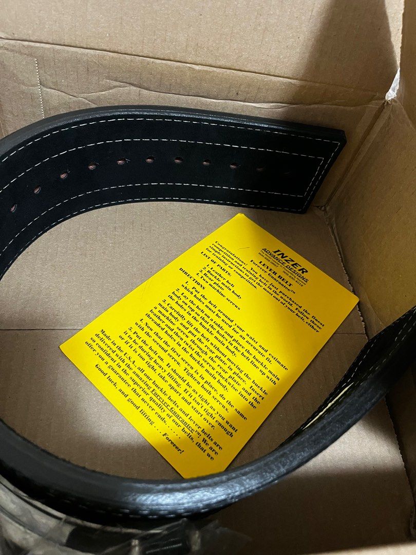 Inzer Belt, Sports Equipment, Exercise & Fitness, Toning & Stretching ...