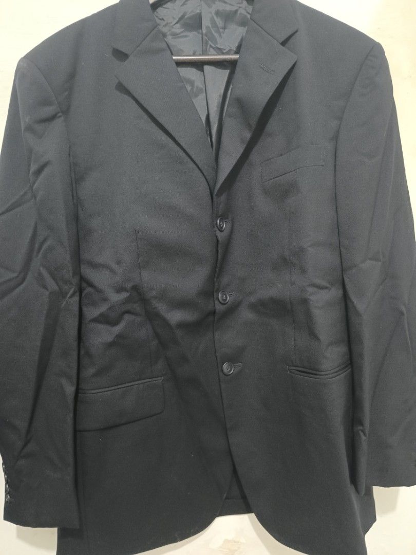 Jas Hitam, Fesyen Pria, Pakaian , Baju Luaran di Carousell