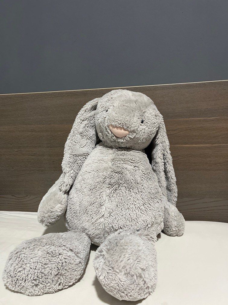 JELLYCAT Bashful Silver Bunny (Really Really Big), 108cm, Hobbies & Toys, Toys & Games on Carousell