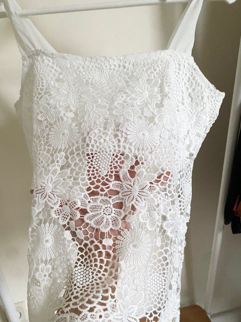 LEFTIES LFT Zara sister brand Broderie Anglaise White Tie Top. Tank top ...