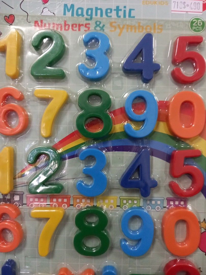 Magnetic numbers & symbols, Hobbies & Toys, Toys & Games on Carousell