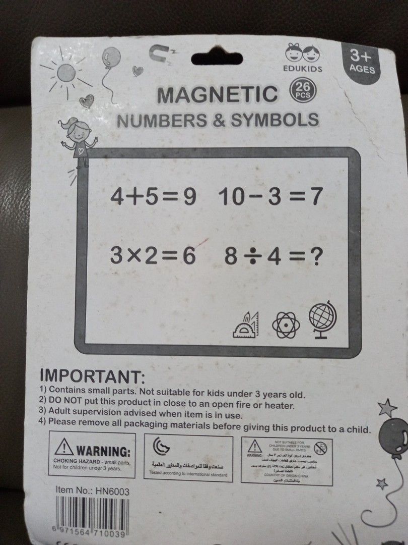 Magnetic numbers & symbols, Hobbies & Toys, Toys & Games on Carousell