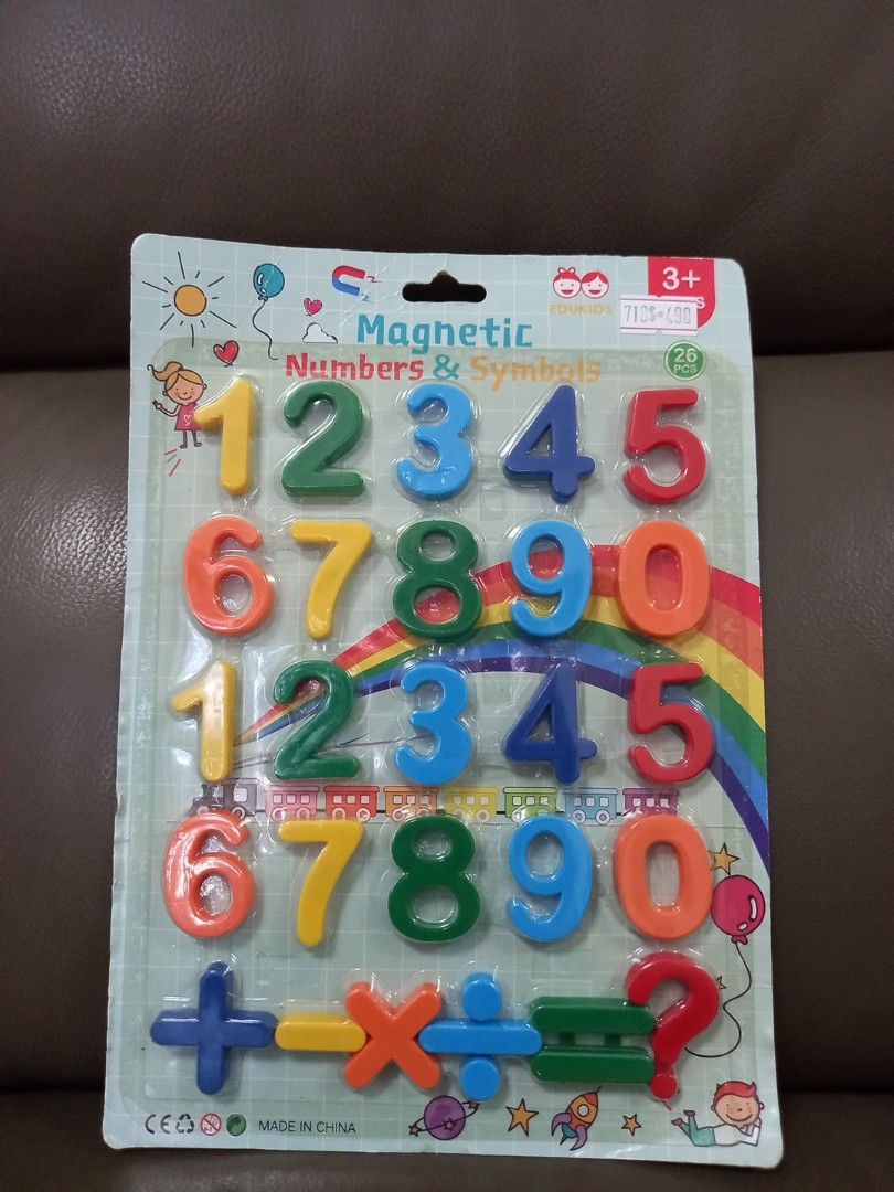 Magnetic numbers & symbols, Hobbies & Toys, Toys & Games on Carousell