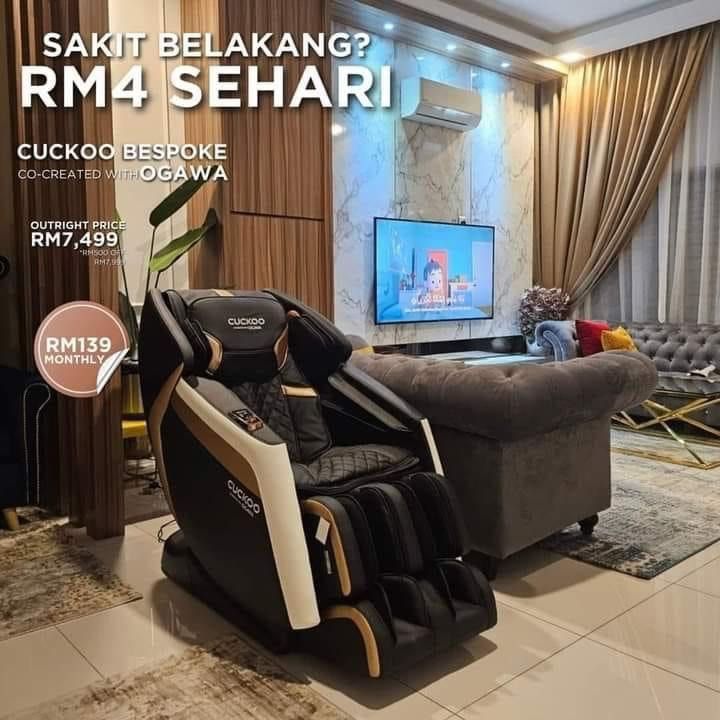 Massage Chair Cuckoo X Ogawa, Furniture & Home Living, Furniture ...