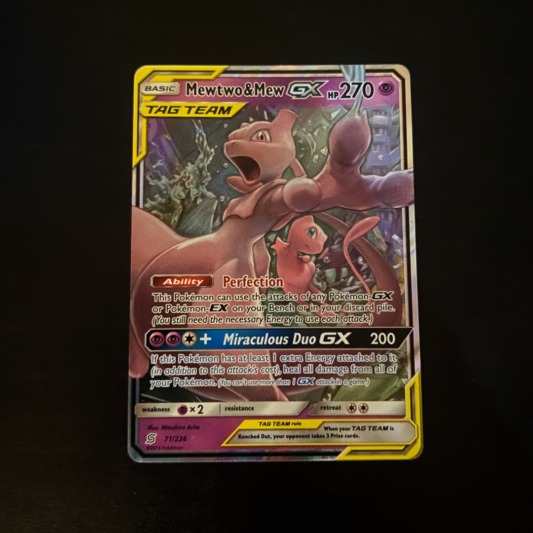 Mewtwo & Mew GX UR #71/236 SM Unified Minds, Hobbies & Toys, Toys & Games on Carousell