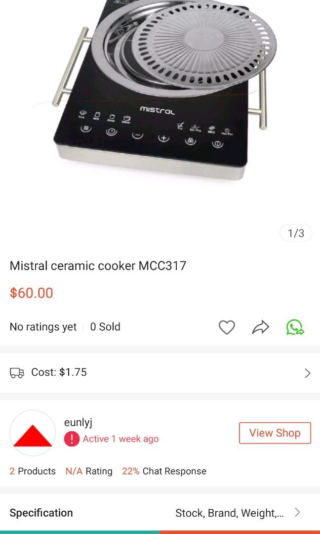 Mistral Ceramic Cooker, TV & Home Appliances, Kitchen Appliances ...