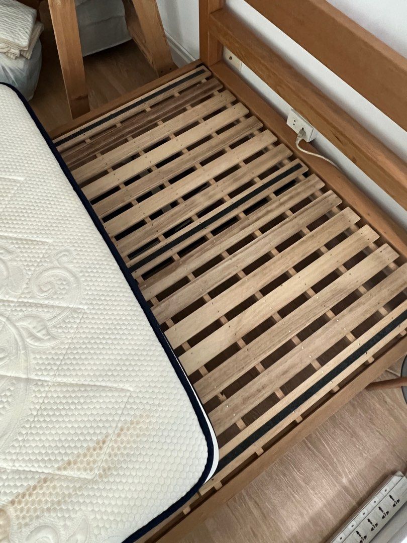 MUJI Double Size Bed Frame with Uratex Orthopedic Mattress on Carousell