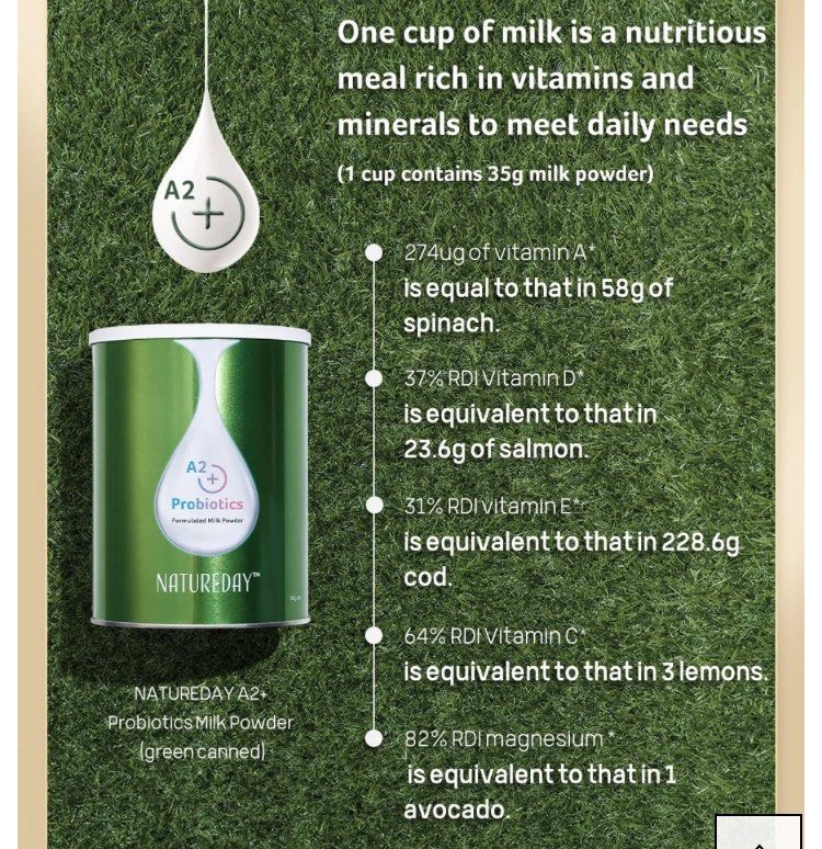 NATUREDAY A2 + Probiotics Milk powder, Health & Nutrition, Health ...