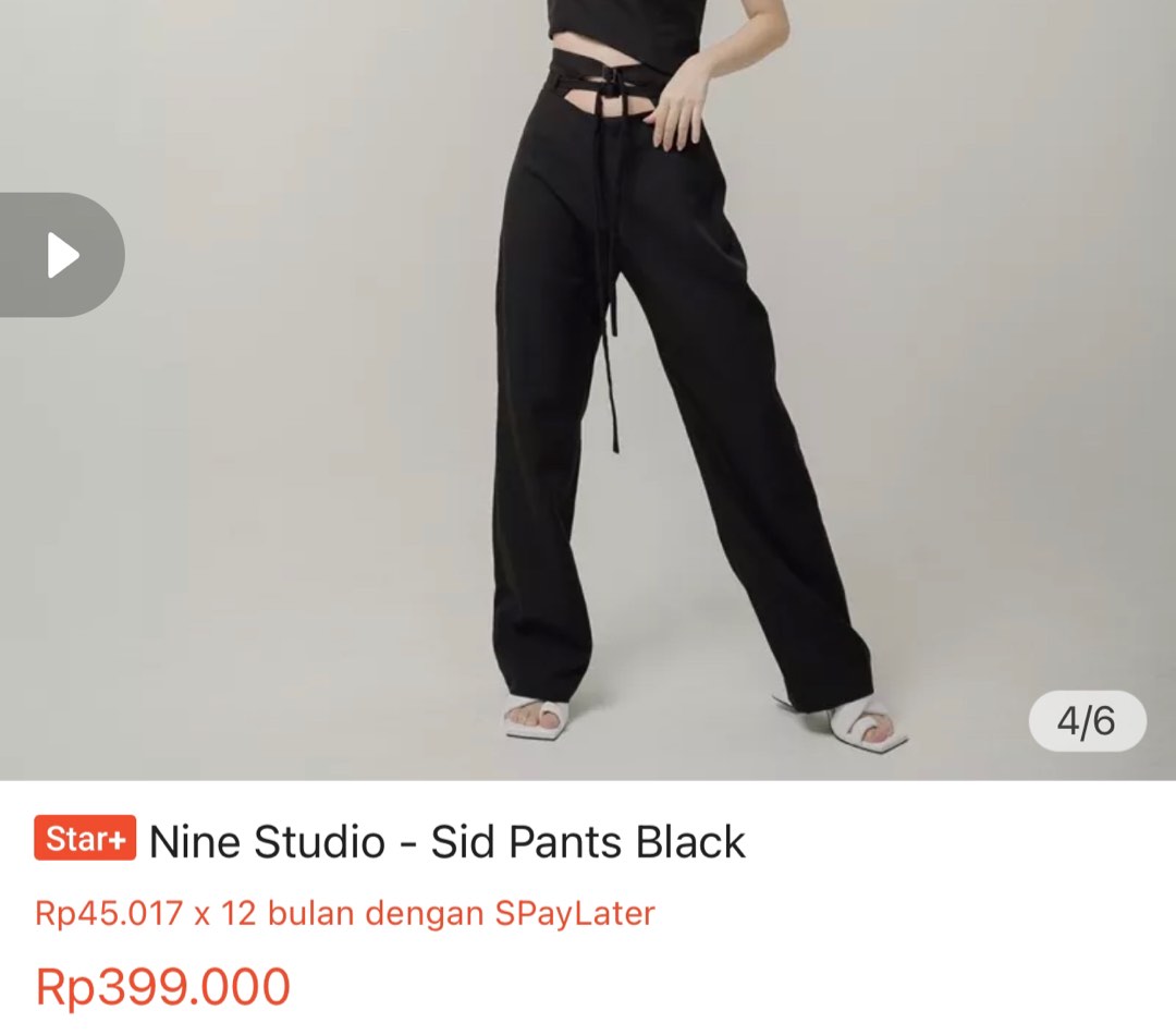 nine studio black pants tali, Fesyen Wanita, Pakaian Wanita, Bawahan di Carousell