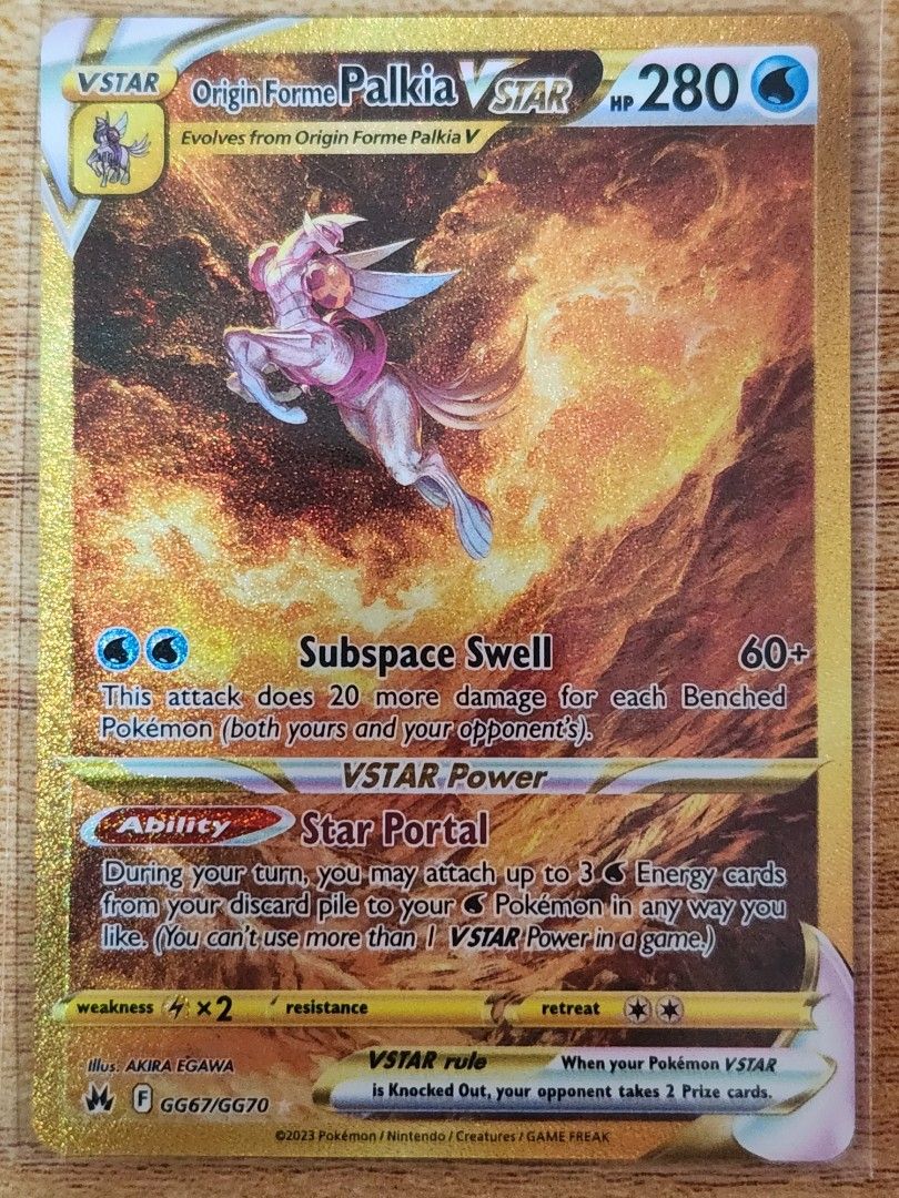 Palkia VStar Gold Crown Zenith, Hobbies & Toys, Toys & Games on Carousell
