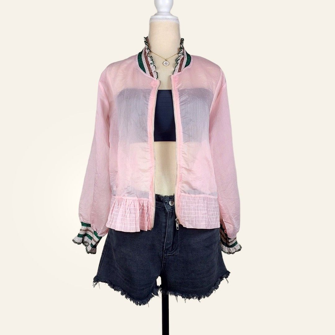 Peach light bomber jacket, Women's Fashion, Coats, Jackets and ...