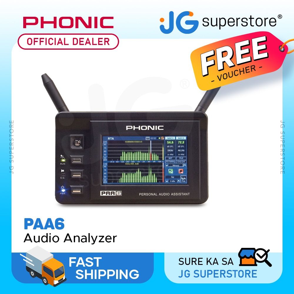 Phonic PAA6 Powerful Dual-Channel Palm-Size Audio Analyzer with Color ...