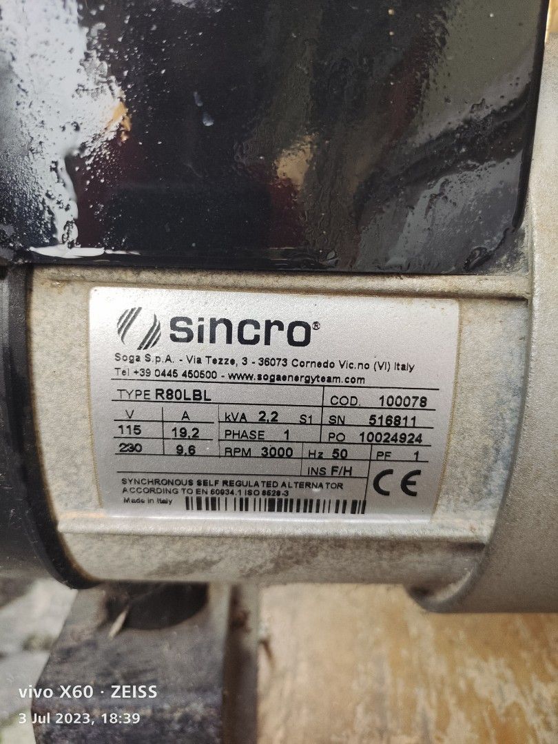 Robin 2.2kva Gasoline Powerful Generator Robin EY20(5HP) C/W SINCRO ...