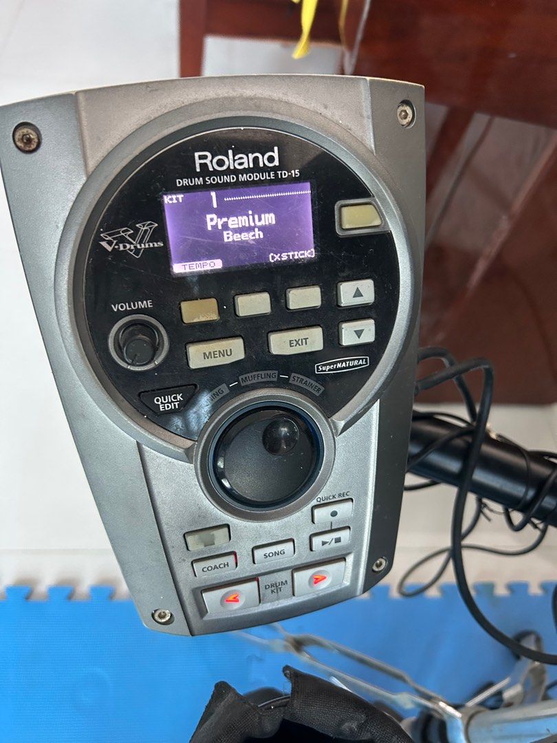 Roland drum module TD-15 with Yamaha sub woofer speaker and double bass ...