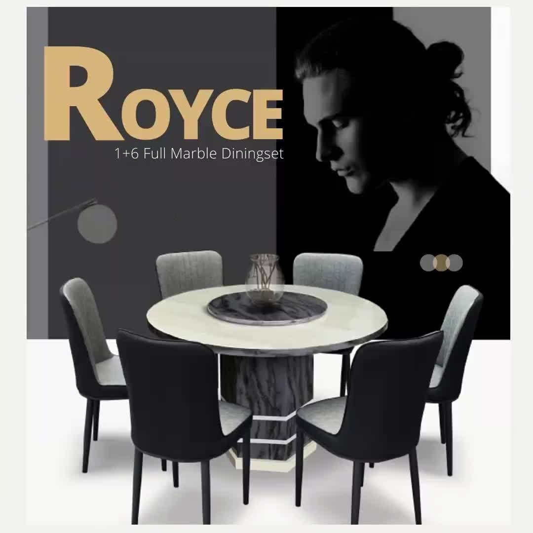 ROYCE 1.2M FULL MARBLE DINING SET / Free Marble Lazy Susan, Furniture & Home Living, Furniture ...