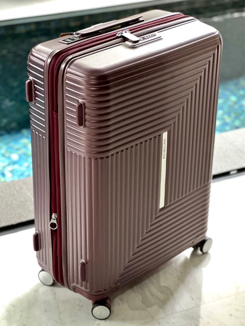 Samsonite Prestige 69/25cm Spinner Matte Latte with Built-in Scale ...