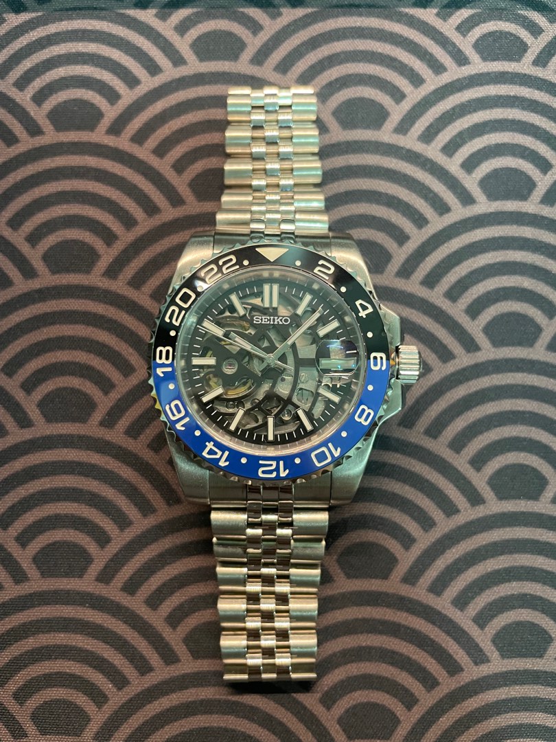Seiko Custom Mod “GMT Master II Skeleton Black Batman” 40mm case, Men's ...